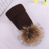 China Custom Knit Beanie Hat for Adults Wool Top Plush Style Quick Dry Eco Friendly 58cm for sale