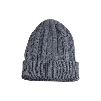China Unique Unisex Fitted Beanie Hats / Grey Mens Winter Beanie Hats 56-60CM for sale