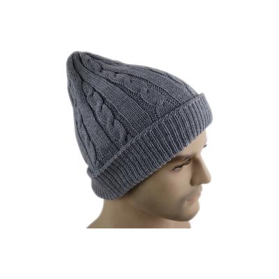 China Unique Unisex Fitted Beanie Hats / Grey Mens Winter Beanie Hats 56-60CM for sale