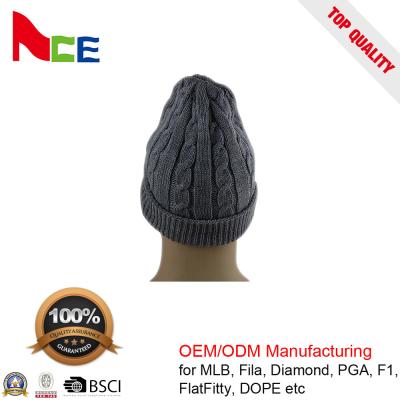 China Unique Unisex Fitted Beanie Hats / Grey Mens Winter Beanie Hats 56-60CM for sale