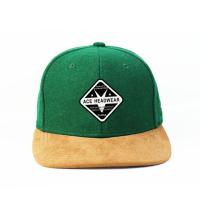 China Green Cotton Snapback Baseball Cap 58cm Adjustable with Custom Logo Printing Options for sale