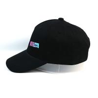 China Custom Solid Black Rubber Printed Baseball Cap 58cm with Multiple Closure Options and Custom Logo Printing for sale