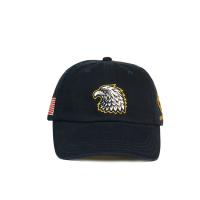 China Custom 6 Panel Embroidered Baseball Cap Animal Eagle Pattern Dad Cap 58cm America Flag for sale
