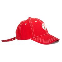 China Custom Red 6-Panel Baseball Cap 100% Cotton Twill Adjustable Woven Patch Logo Unisex for sale