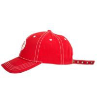 China Custom Red 6-Panel Baseball Cap 100% Cotton Twill Adjustable Woven Patch Logo Unisex for sale