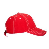 China Custom Red 6-Panel Baseball Cap 100% Cotton Twill Adjustable Woven Patch Logo Unisex for sale