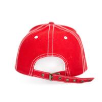 China Custom Red 6-Panel Baseball Cap 100% Cotton Twill Adjustable Woven Patch Logo Unisex for sale