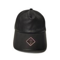 China Black PU Leather 5 Panel Baseball Cap Shade 56-58cm Without Logo ISO9001 for sale
