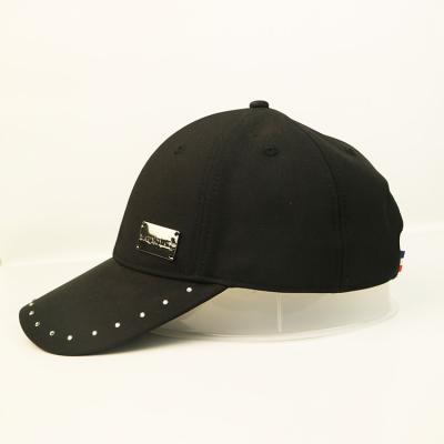 중국 Bsci는 금속 버클에 조정가능했던 테두리 폴리에스테 5 패널 야구 모자를 구부렸습니다 판매용