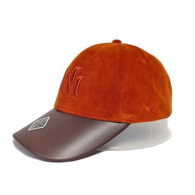 China Private Label 3d Embroidered Baseball Cap PU Brim Polyester Material for sale
