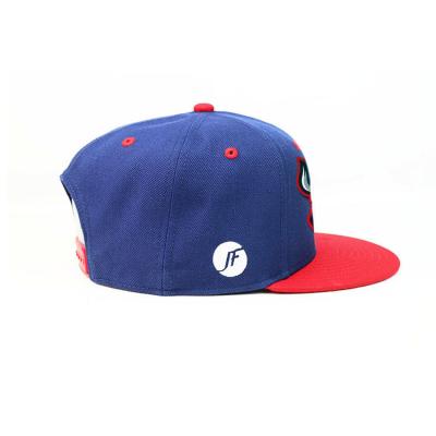 China Customized Black 6 Panel Wool Snapback Caps 3D Rubber Printed Logo for sale