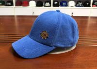 China Custom 6 Panel Structured Blue Embroidery Rubber Patch Baseball Cap 100% Cotton for sale