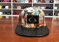 China Custom Sublimation Flat Snapback Cap 58cm Self Fabric Strap Woven Label for sale