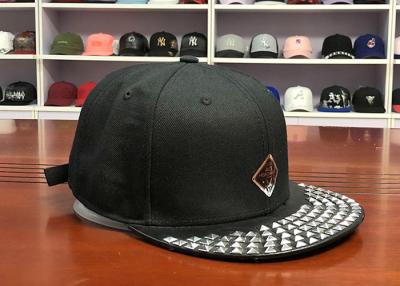 Cina High quality customized flat brim metal rivet shose buckle 6panel snapback hats caps in vendita