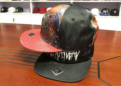 China Customized colors special material embroidery logo flat brim snapback hats caps factory
