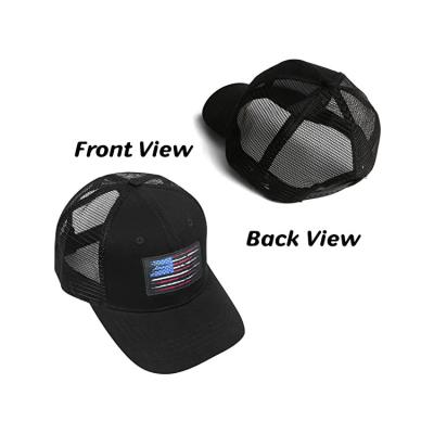 China Seis remiendos Mesh Trucker Hat With Plat suave Front Embroidery del panel en venta