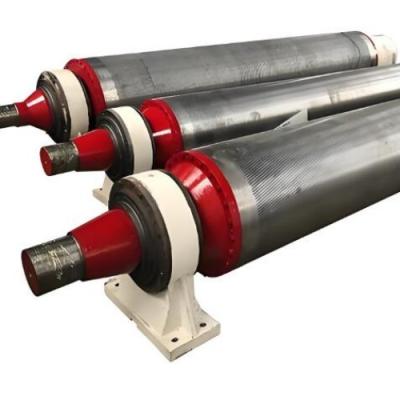 China Vacuum Suction Press Roll with 30-40mm Rubber Coating and 4mm Drilled Holes for Paper Machine for sale