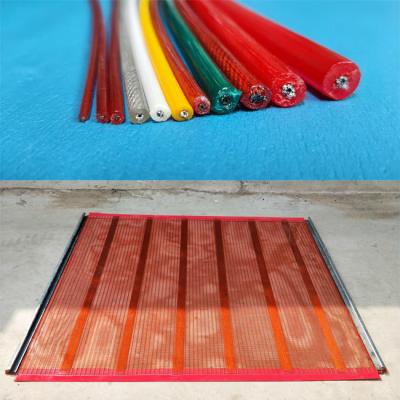 China Coated Steel Wire Rope Polyurethane Screen Mesh 26mm X 1900mm X 1390mm for sale