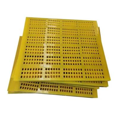 China 30mm Thickness Polyurethane Tensioned Screen Mat with High Wear Resistance and Self-Cleaning Holes for Mining Ore Classification for sale