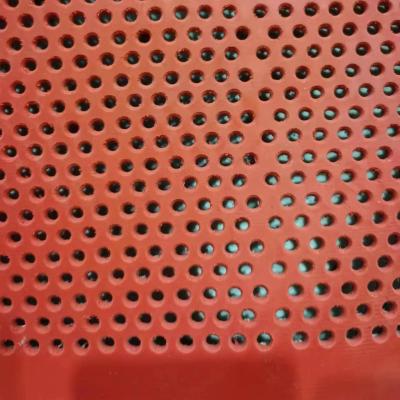 China 6mm Thickness Wear-Resistant Rubber Screen Panel with Round Holes for Mining Applications for sale
