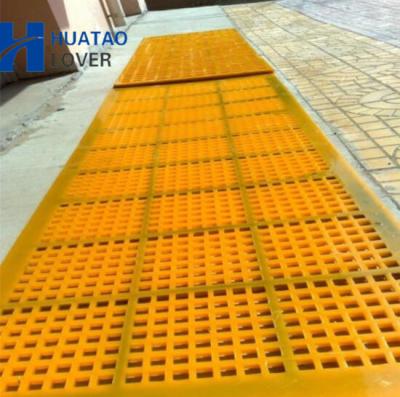 China Yellow modular 40mm thickness PU Screen Mat for Stone Screening for sale
