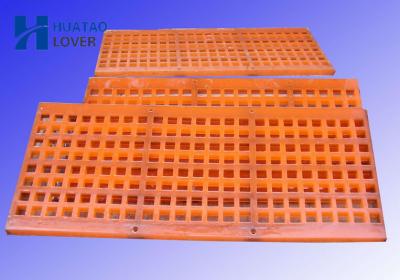 China Yellow modular 40mm thickness PU Screen Mat for Stone Screening for sale