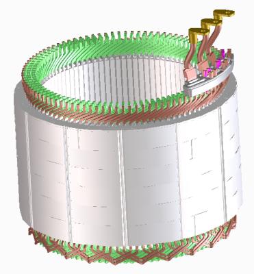 China Silicon Steel Hairpin Stator OD370mm 6-Layer Flat Wire Winding, for Heavy-Duty Pump Motors for sale