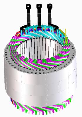 China 210mm OD 6-Layer Hairpin Stator, 114mm Stack, PMSM for Industrial Pump & Compressor Motors for sale
