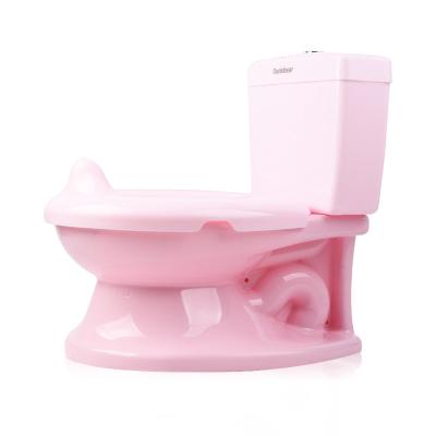 Cina Bagno per bambini in plastica con pulsante a maniglia con sedile di addestramento a disegni stampati in colore rosa/azzurro/bianco in vendita