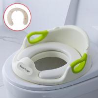 China Splash Proof Child Training Toilet Seat With Handles And Solid Pattern for sale