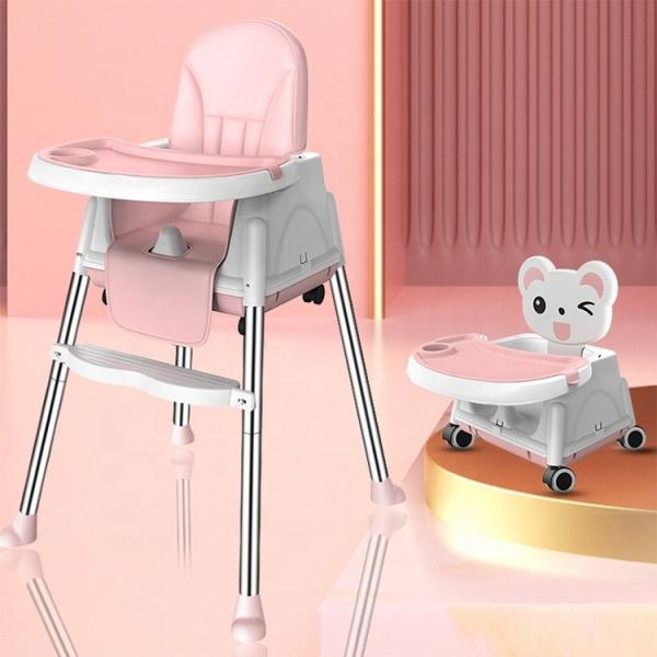 Quality Beige/Pink/Sky Stable Portable Baby Feeding Chair Adjustable Height for sale