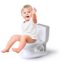 China Ouninbear White Plastic Training Potty with Handle Button for Babies for sale