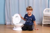 China Ouninbear White Plastic Training Potty with Handle Button for Babies for sale