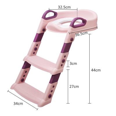 China Customization Logo PP Plastic Foldable Baby Toilet Seat Potty Seat With Steps for sale