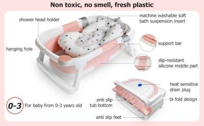 Cina Anti muffa vasca da bagno per neonati vasche da bagno pieghevoli 60,5*43*20,5cm in vendita
