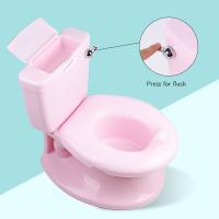 China Solid White Blue Pink Children Simulation Toilet with Flushing Sound for sale