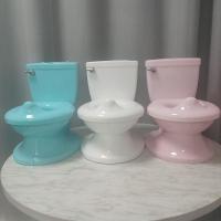 China Solid White Blue Pink Children Simulation Toilet with Flushing Sound for sale