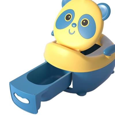 China Cartoon Panda Baby Potty Training Toilet met Custom Logo in Blauw Geel Wit Zwart Te koop