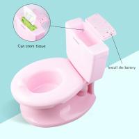 China Solid Pattern White Blue Pink Baby Training Potty EN71 Test Certification with Flushing Sound for sale