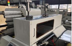 SEMI ROTRAY INTERMITTENT DIE CUTTING SNOWBALL TYPE WASTE REWINDING DEVICE WITH SLITTING STATION TURRET REWINDING OPTION