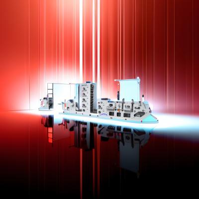 Китай ОБЯЗАТЕЛЬНЫЙ ФЛЕКСОГРАФИЧЕСКИЙ высокоскоростной печатный станок на этикетках магнитное силовое торможение 5 цветная печать 2 УФ-сушилки и 2 ротационные продается