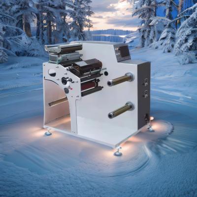 China 200m/min Turret Label Slitter Rewinder Web estreita Máquina de corte de velocidade média Servo Driven Taper Tension Web Guide à venda