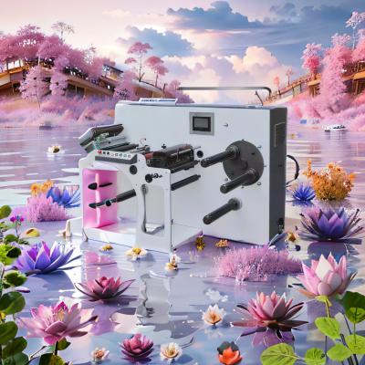 Китай FQ-350FG высокоскоростная Slitter перематывать машина разрезая узким башенку крена бумаги ярлыка материальным полным управляемую сервоприводом перематывает продается