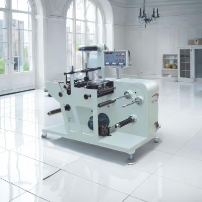 China MÁQUINA CORTANDO GIRATÓRIA DAS ETIQUETAS AUTOADESIVAS VAZIAS DE MQ-320/420YE E CORTE COM A TORRETA QUE REBOBINA O EIXO DE AR PEQUENO à venda