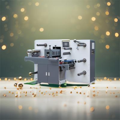 China Máquinas de processamento de papel de etiquetas adesivo eficiente para alimentação de material máximo largura 350 mm intermitente semi-rotativo corte de morte à venda