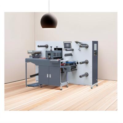 China 15KW INTERMITTENT ROTARY DIE CUTTING MACHINE AT 120M/MIN SLITTING SPEED MAX REWINDING DIAMETER 600MM WITH TURRET REWIND for sale