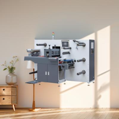 China Descolagem MAX DIAMETRO 650MM - Semi rotativo etiqueta e cortar a tinta máquina de corte pré-impresso etiqueta MAGNÉTICA livre de mudança à venda