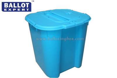 中国 青い慈善のためのふたによってリサイクルされる材料のプラスチック寄付箱、小さい投票箱 販売のため