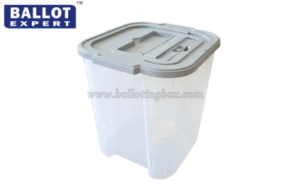 中国 透明な選挙の灰色のふた5の穴と目に見えるプラスチック投票箱 販売のため