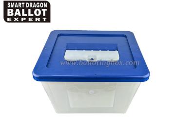 Cina piccole chiare scatole acriliche di donazione dell'urna di plastica 40L con uso dei coperchi per l'elezione in vendita
